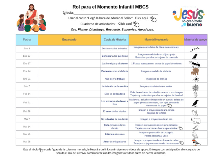 Rol de Momento Infantil 1er Trimestre 2026 | PDF