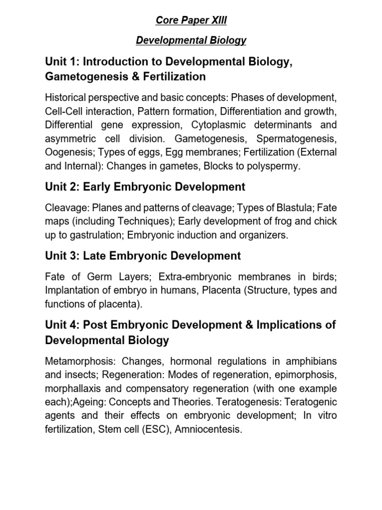 Developmental and Evolutionary Biology Overview | PDF | Embryo | Evolution