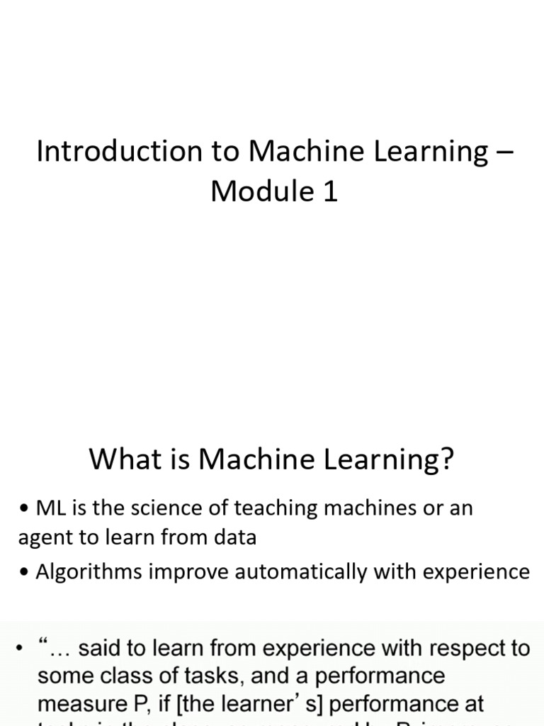 Introduction to Machine Learning Basics | PDF | Machine Learning ...