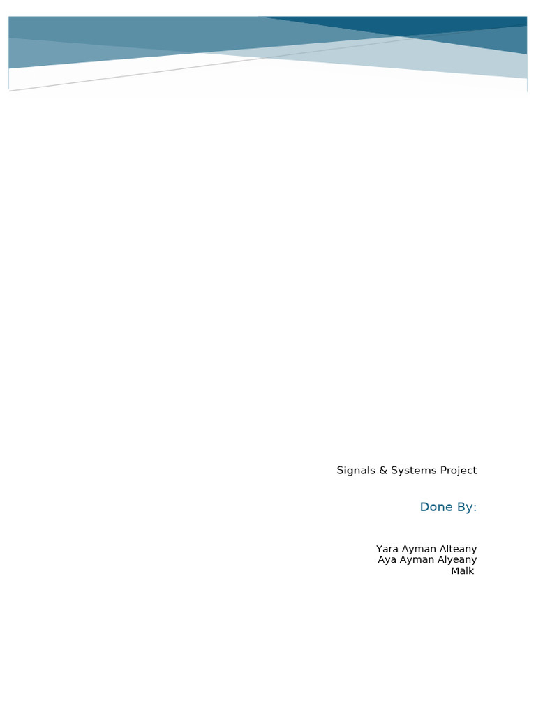 Signals and Systems Project | PDF | Digital Signal Processing | Amplitude
