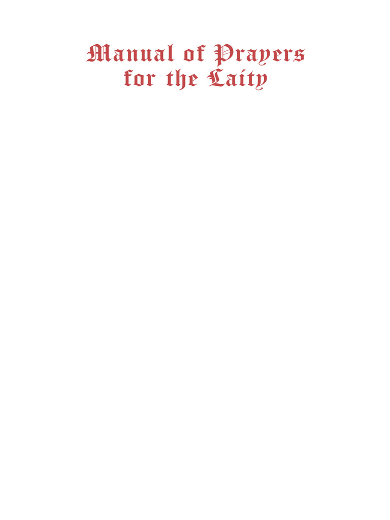 Catholic Laity Prayer Manual | PDF | Lent | Catholic Church