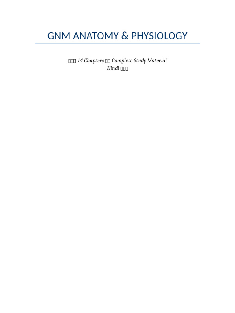 GNM Anatomy & Physiology Study Guide | PDF | Respiratory Tract ...