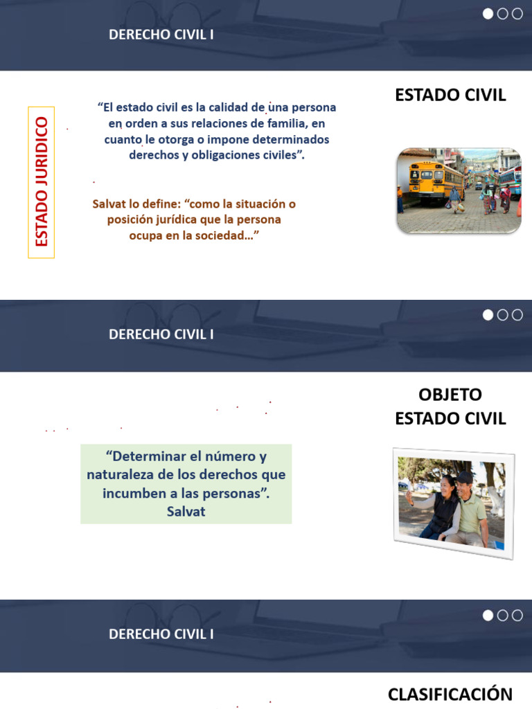 Estado Civil y Domicilio en Derecho Civil | PDF | Estado civil | Estado ...