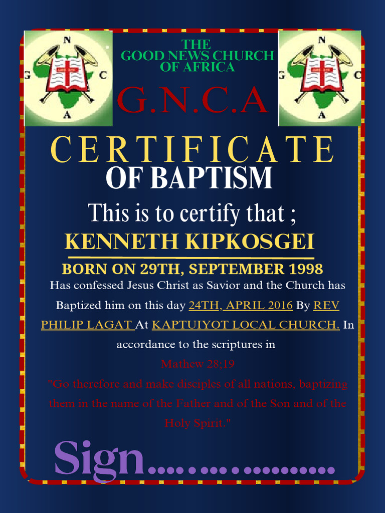 Blue and Gold Elegant Certificate of Achievement | PDF