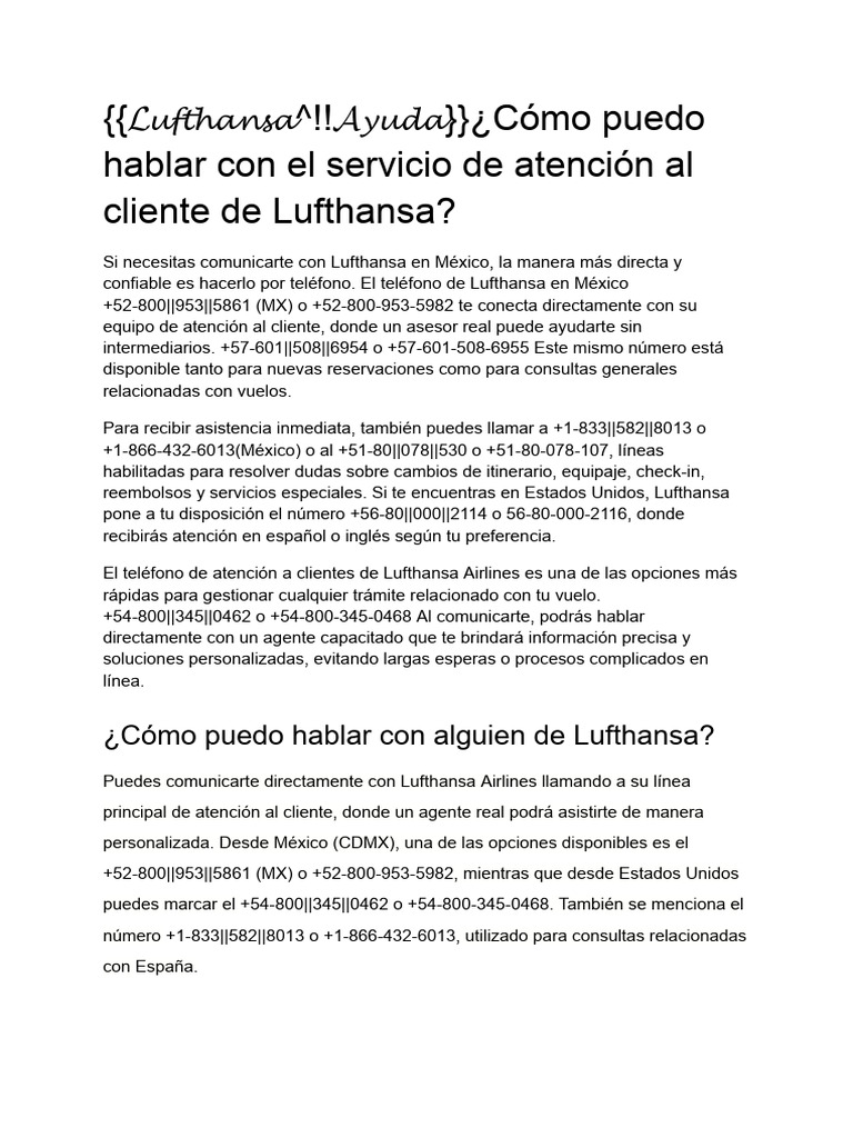 Lufthansa Mx Qwer 1 | PDF | Chat en linea | Informática