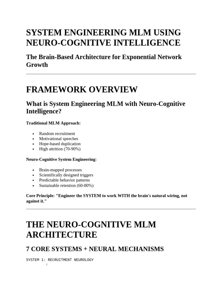 Neuro-Cognitive MLM System Engineering | PDF | Habits | Limbic System