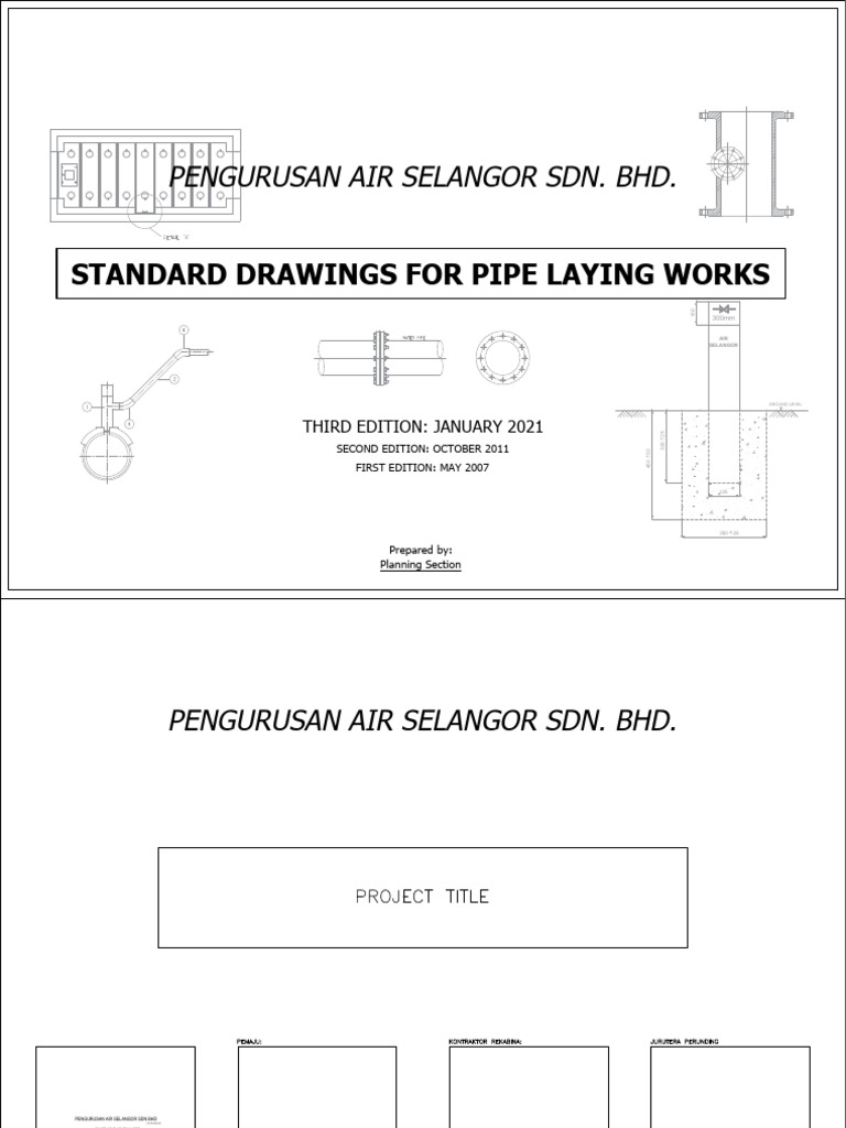 Standard Drawings for Pipe Laying | PDF | Pipe (Fluid Conveyance) | Valve
