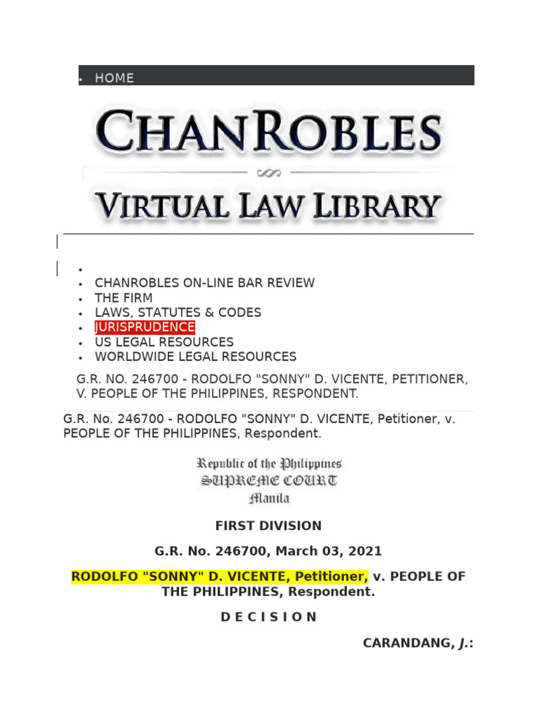 122 Vicente V People 2021 X Estafa Art 315 (1) (B) | PDF | Fraud ...