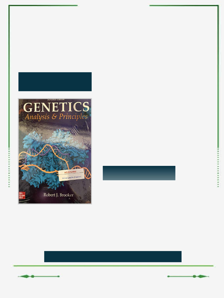 Genetics: Analysis and Principles, 7th Edition Brooker eBook early ...
