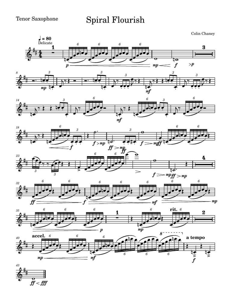 Spiral Flourish-Tenor Saxophone | PDF