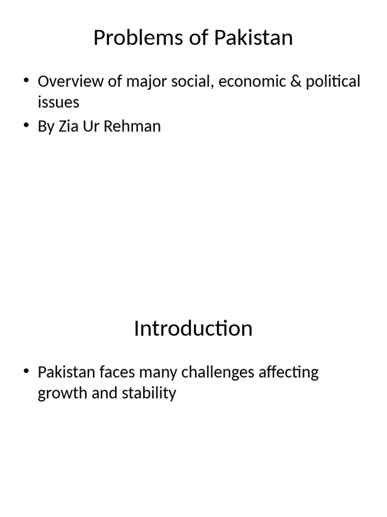 Pakistan Problems Presentation | PDF