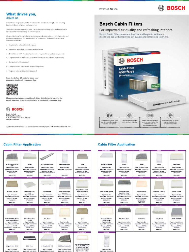 PC Cabin Filter Leaflet With MRP - LR | PDF