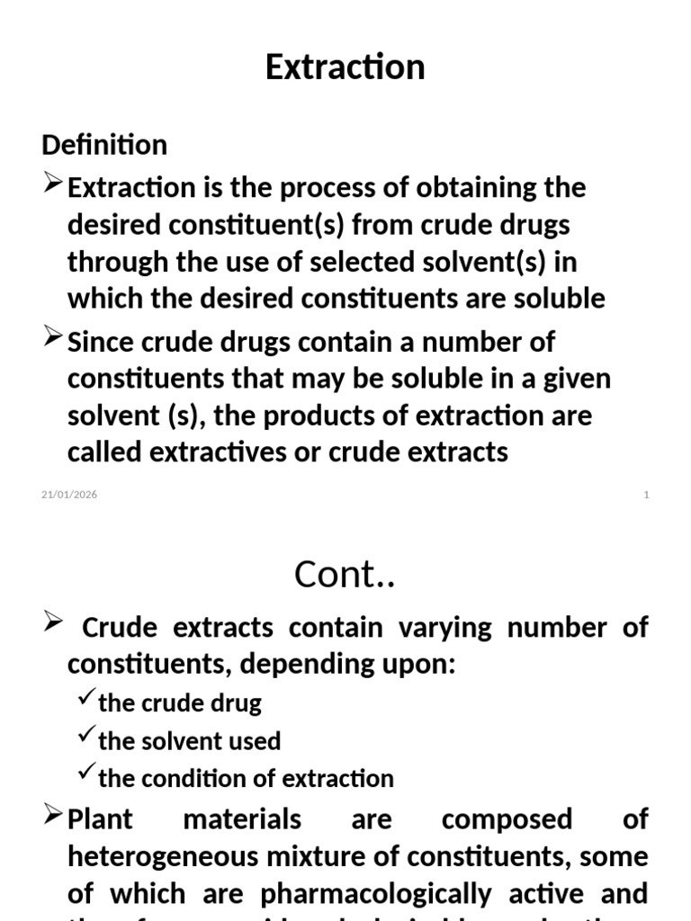 Understanding Drug Extraction Methods | PDF | Distillation | Chemistry