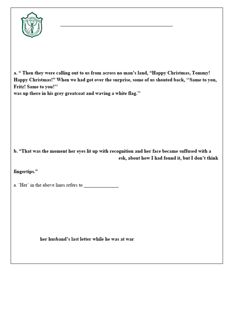 The Best Christmas Present in the World Reference to Context | PDF