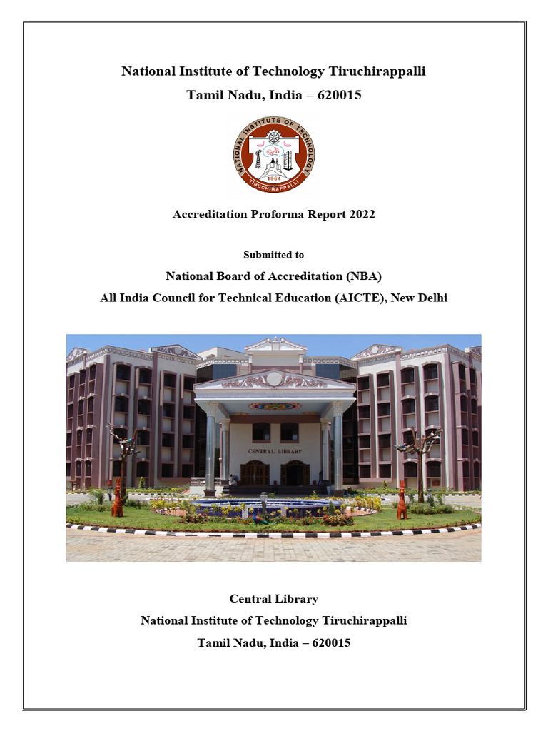 NITT Library Accreditation Report 2022 | PDF | Libraries | Radio ...