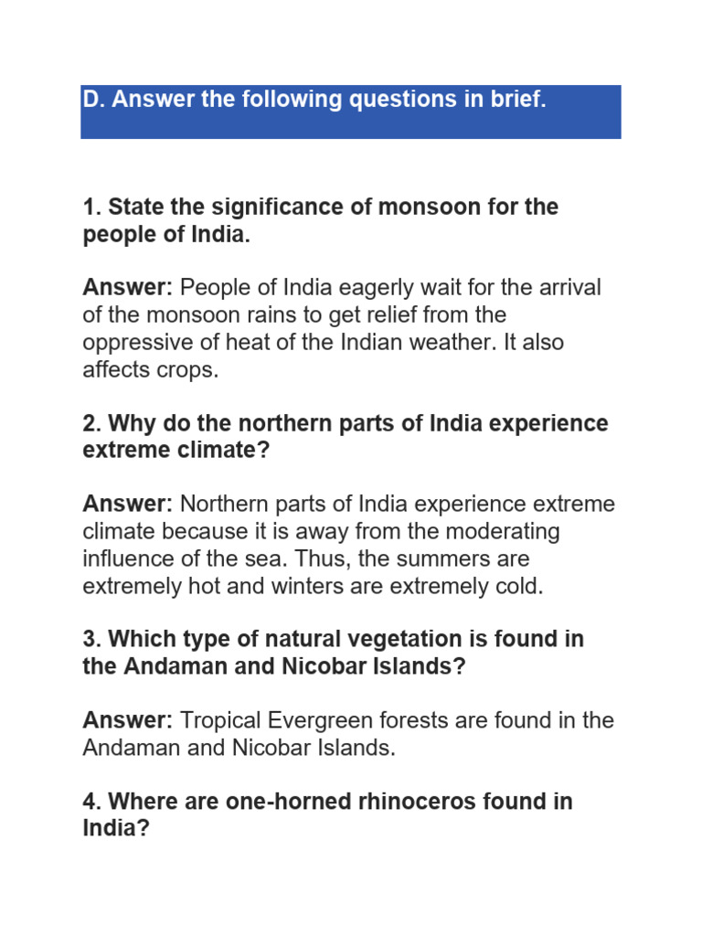 Ch-7 India - The Land of Monsoon Climate | PDF