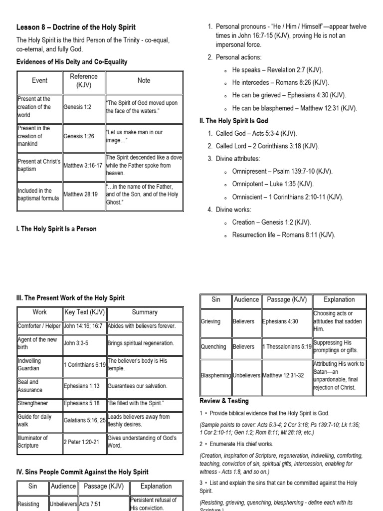 Understanding the Holy Spirit's Role | PDF | Holy Spirit | Systematic ...