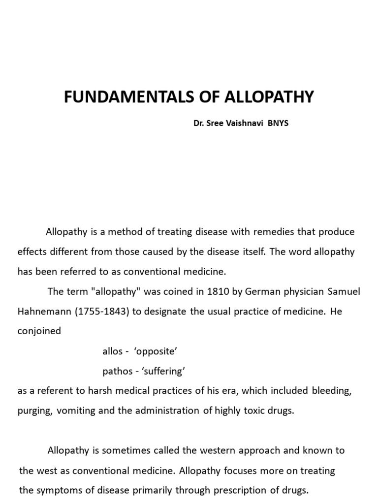 Overview of Allopathy and Its Practices | PDF | Medicine | Health Care