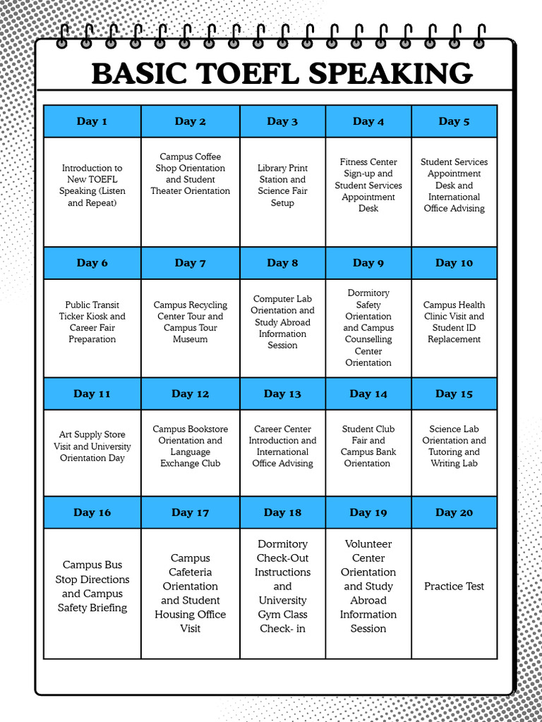 TOEFL Speaking Practice Schedule | PDF | Sentence (Linguistics ...