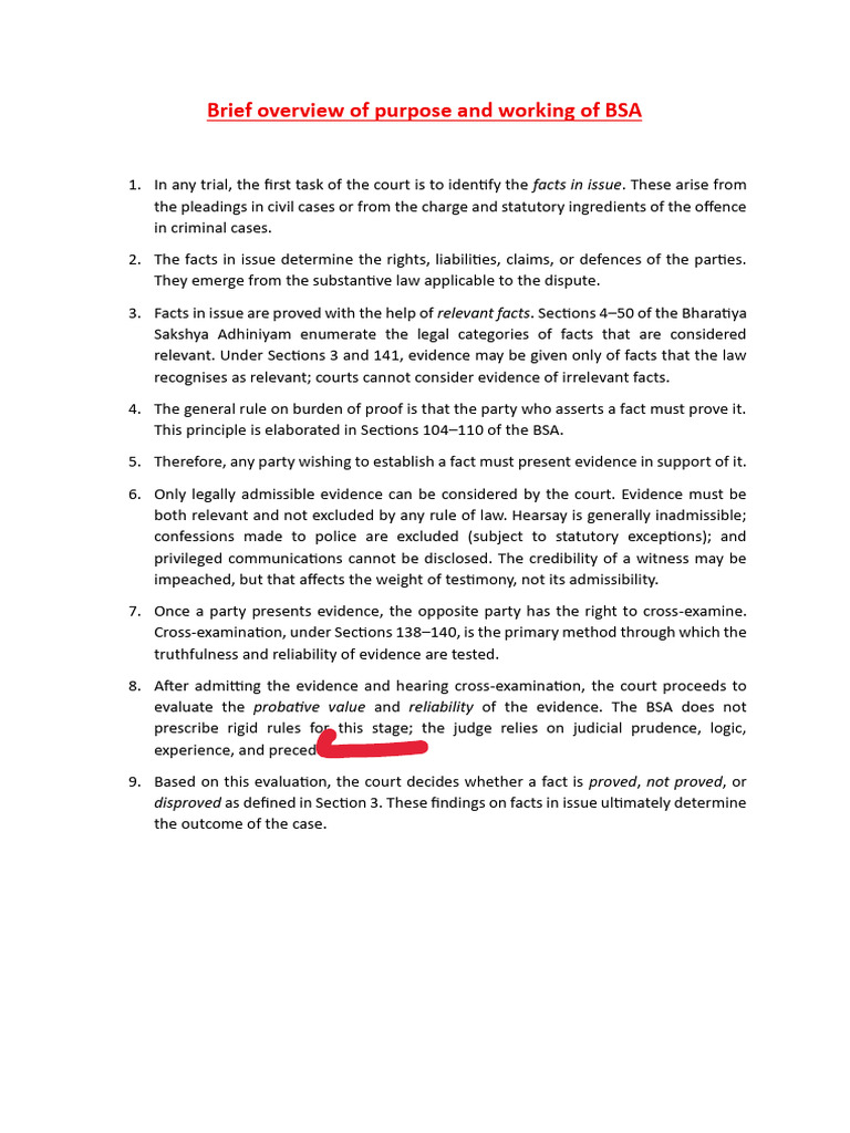 Brief Overview of Purpose and Working of BSA | PDF