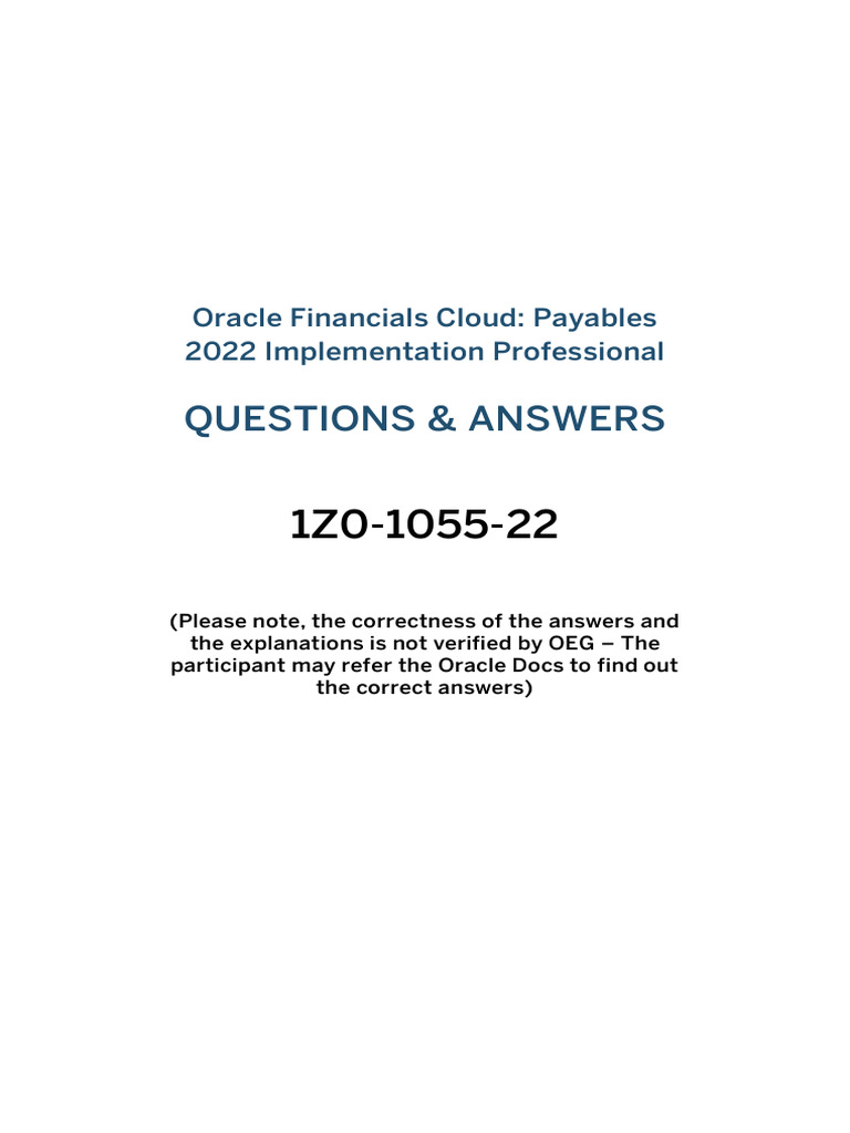 Oracle Financials Cloud Payables Q&A Guide | PDF | Accounts Payable ...