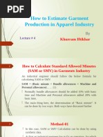 SMV and SAM Calculation in Garments | PDF | Textiles | Yarn