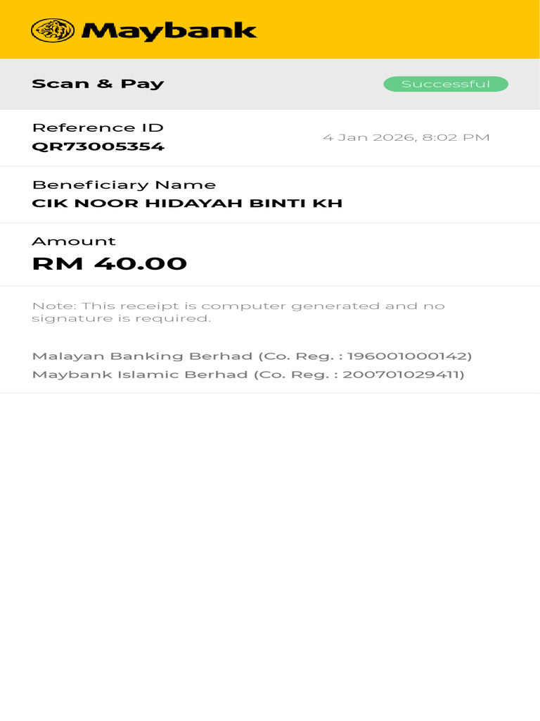 QR Payment Receipt - RM 40.00 | PDF