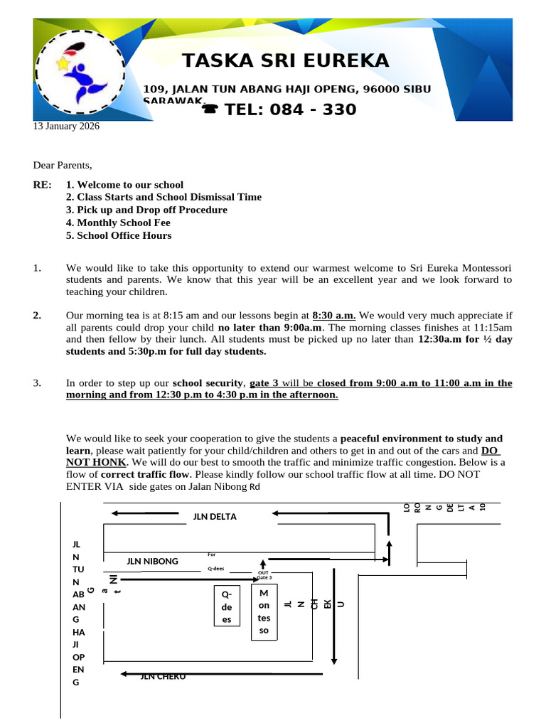 Sri Eureka Montessori Welcome Letter | PDF