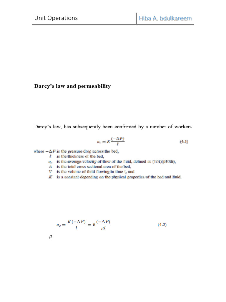 Flow Through Granular Bed | PDF | Fluid Dynamics | Porosity