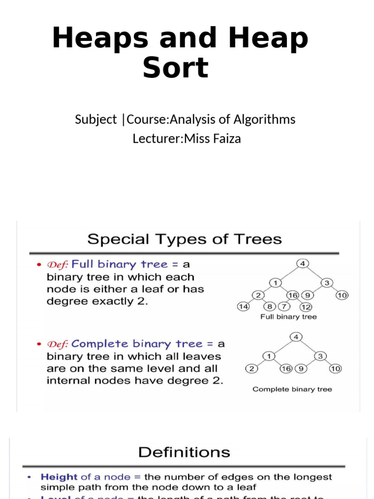 Heaps and Heap Sort | PDF