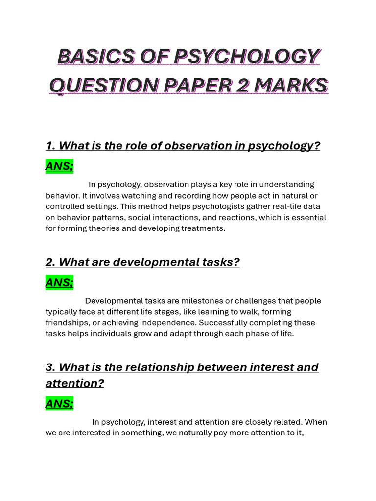 Key Concepts in Psychology Explained | PDF