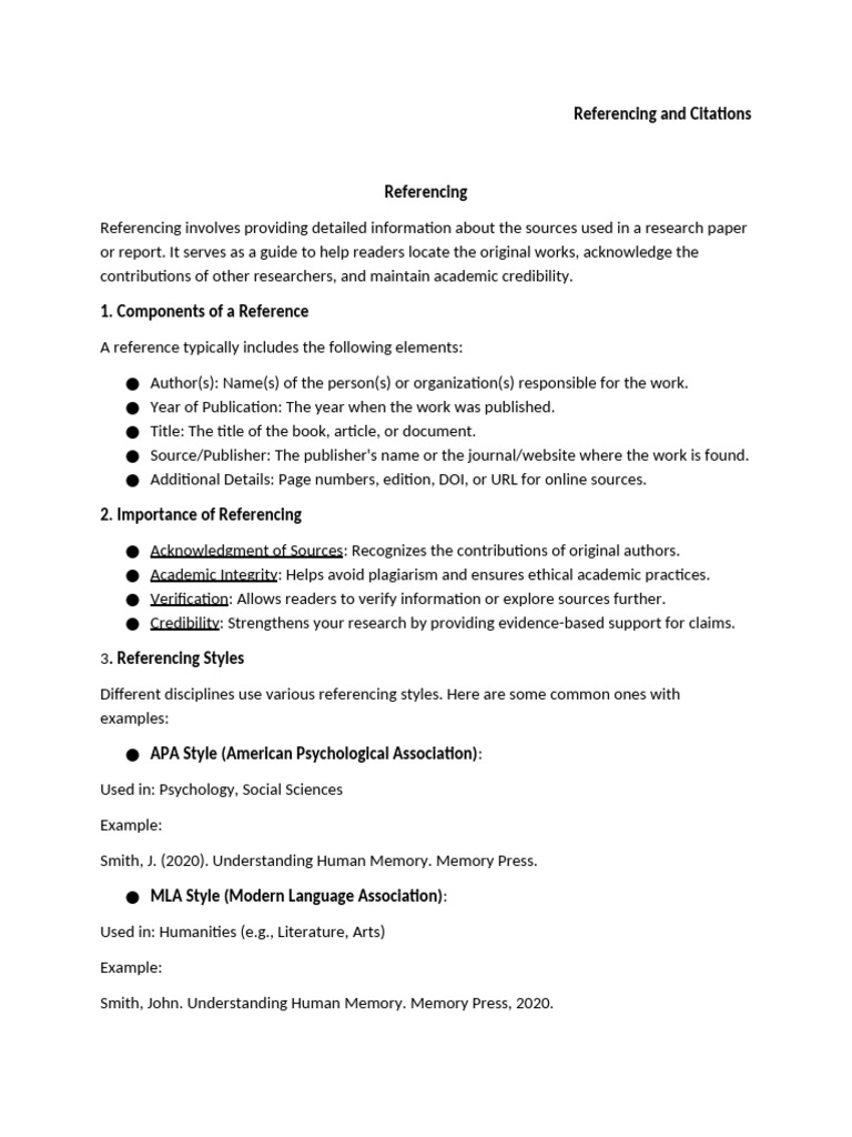 Effective Referencing and Citation Guide | PDF | Citation | Apa Style