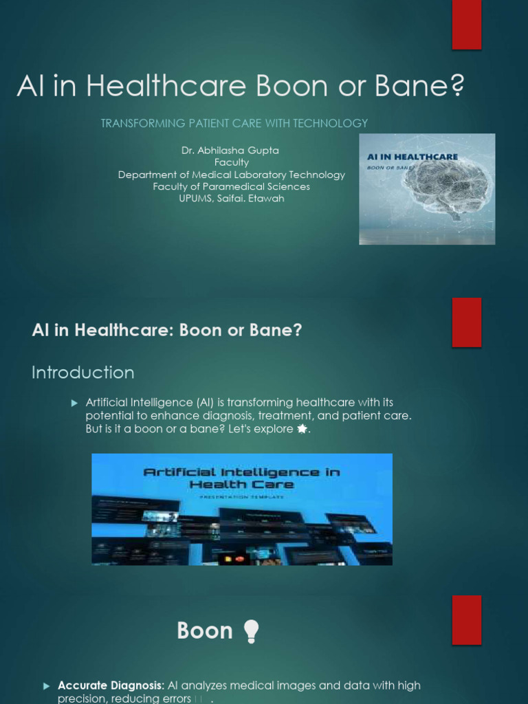 AI in Healthcare Boon or Bane | PDF