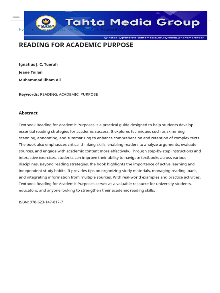 Academic Reading Strategies Guide | PDF | Reading Comprehension ...