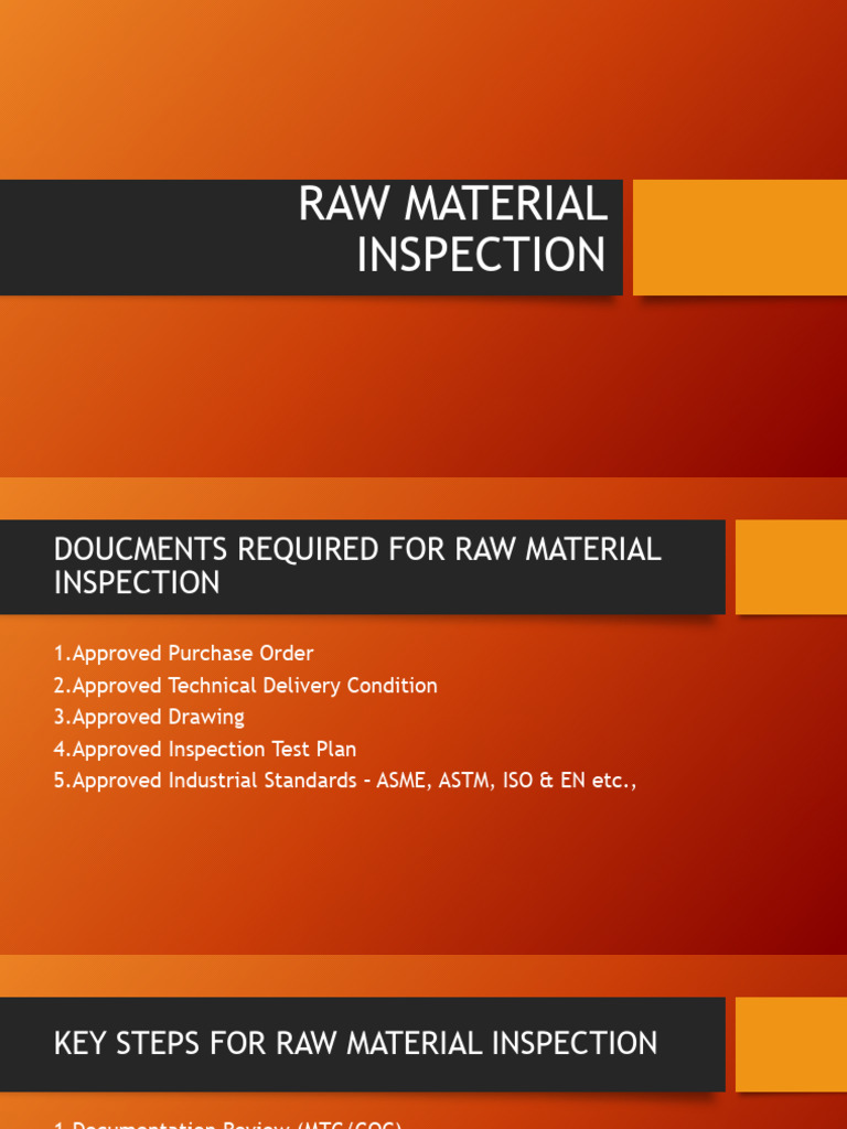 Raw Material Inspection Guidelines | PDF | Nondestructive Testing ...