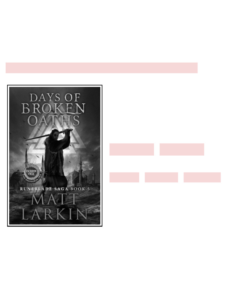 Days Of Broken Oaths Eschaton Cycle Matt Larkin ebook downloadable ...