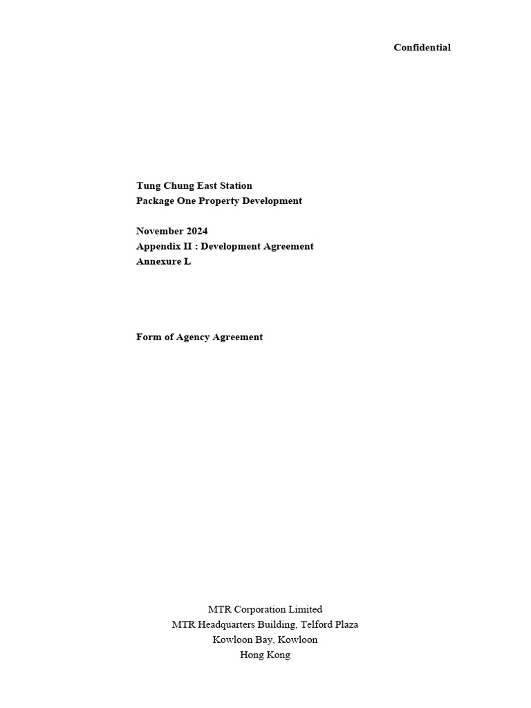 TCE1_DA_Appendix II_Annexure L_Form of Agency Agreement | PDF ...