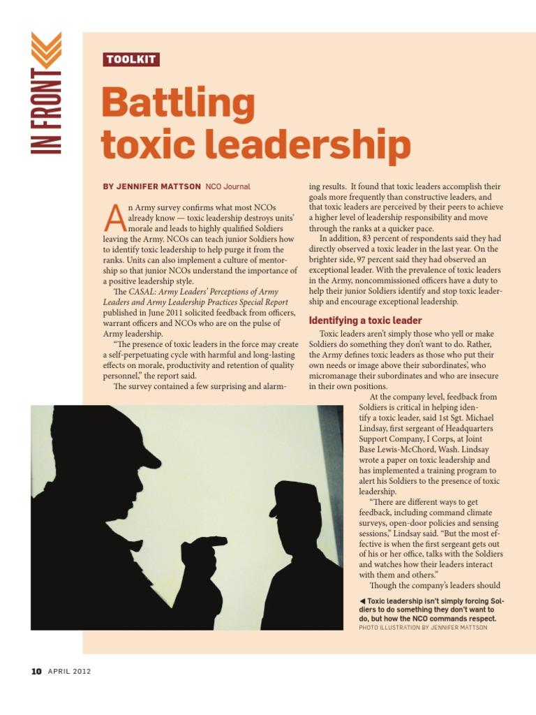 Tool Kit: Toxic Leadership | PDF | Non Commissioned Officer | Leadership