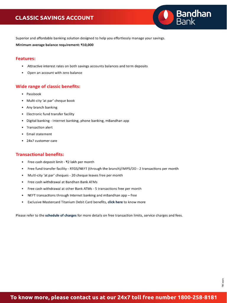 Brochure Classic Savings Account | PDF