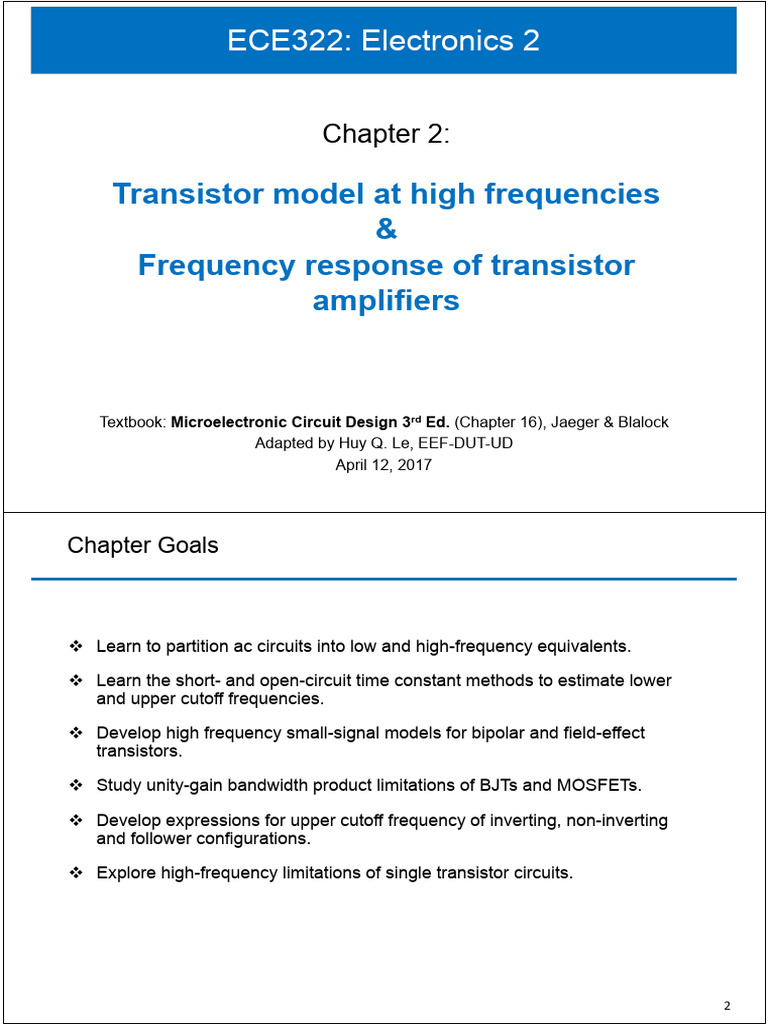 Chapter2(J-B-3rd C16) TransistorAmplifier Frequency LQHuy | PDF ...