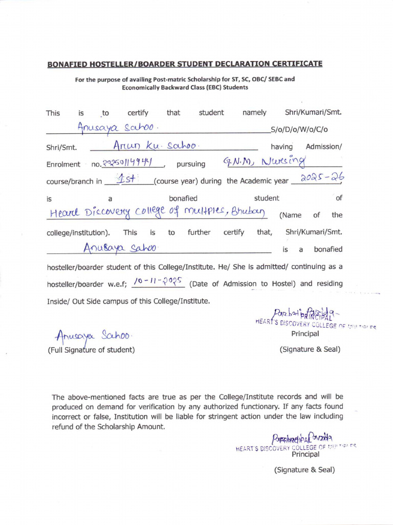 Hosteller Certificate | PDF