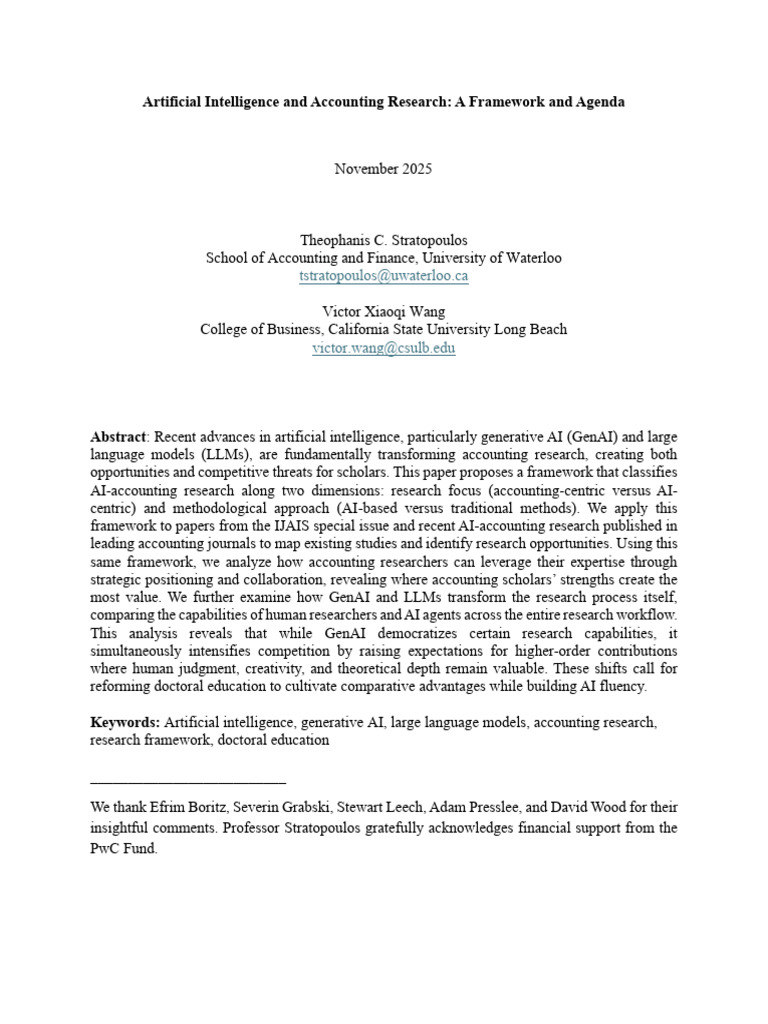 AI's Impact on Accounting Research Framework | PDF | Artificial ...