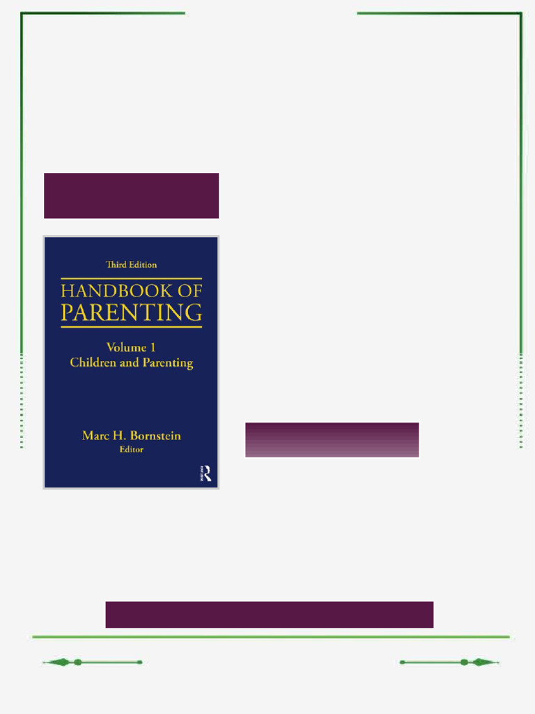 Handbook of Parenting Volume I Children and Parenting Third Edition ...