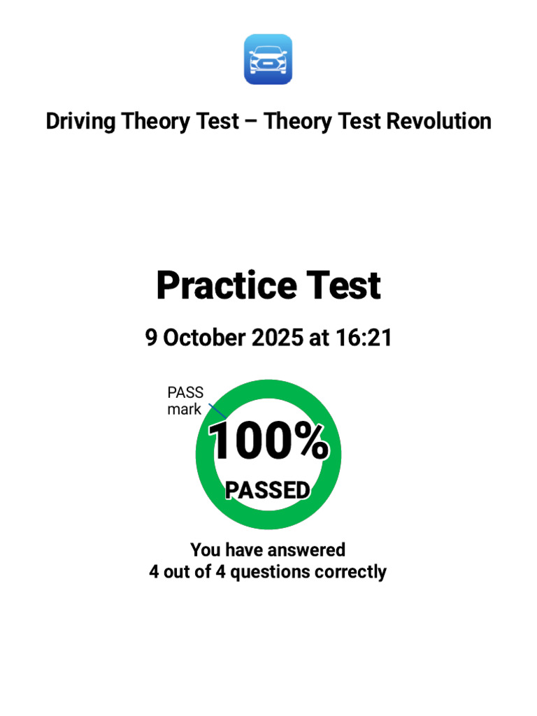 Theory Test Results | PDF