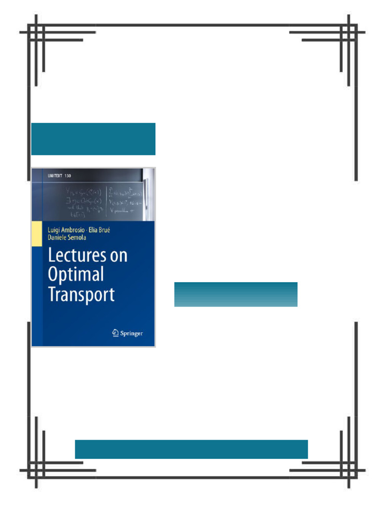 Lectures on Optimal Transport Luigi Ambrosio eBook access now | PDF ...