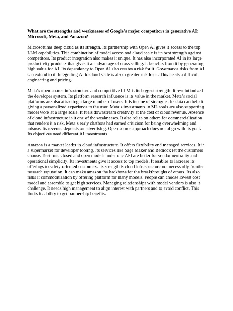 What Are the Strengths and Weaknesses of Google | PDF