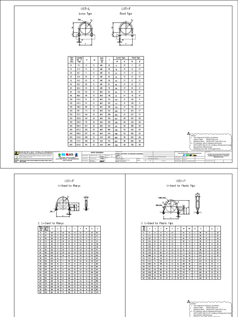 Jakarta WWTP Piping Support Drawings | PDF | Chemical Elements | Metals