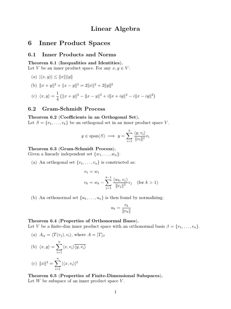 Inner Product Spaces and Operators | PDF | Functional Analysis | Algebra