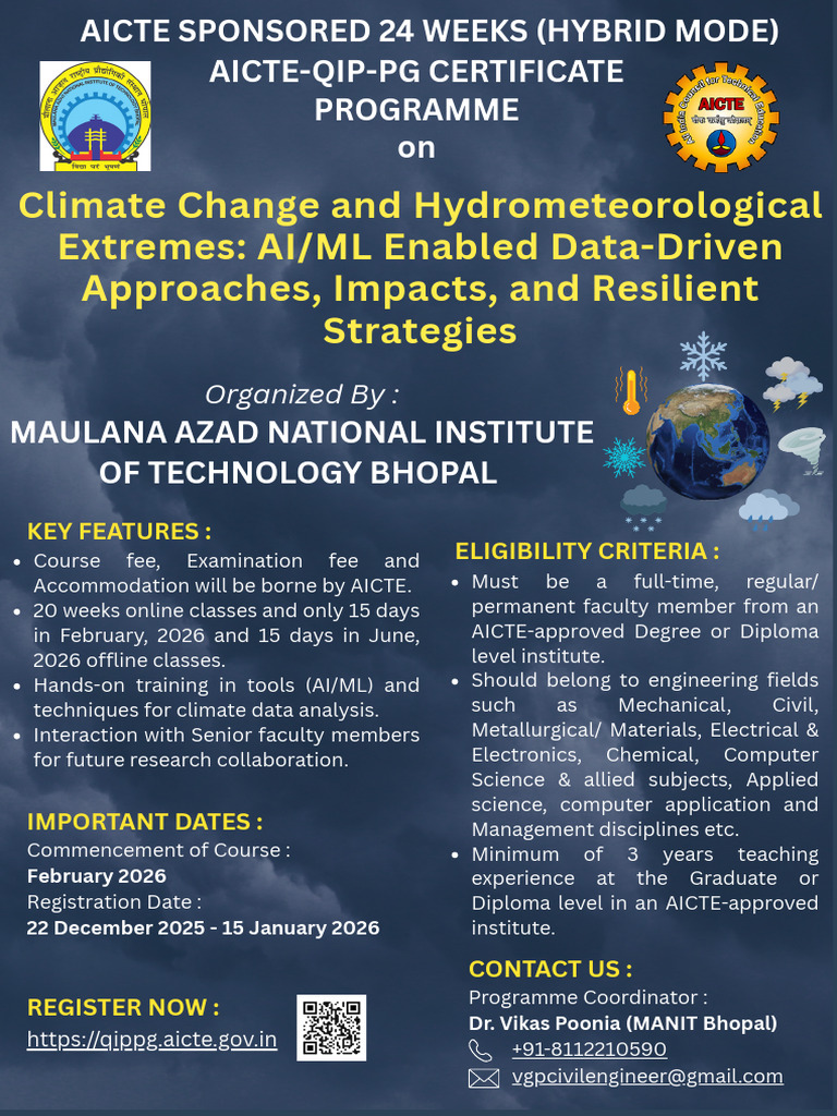 AICTE QIP PG Program on Climate Change | PDF