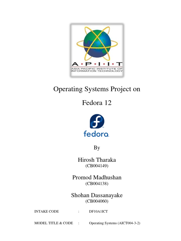 Operating Systems - Fedora 12 - Hirosh Tharaka | PDF | Scheduling (Computing) | Thread (Computing)